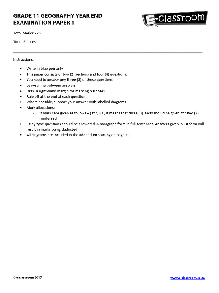 gr11 Geography Paper 1 Final Exam | PDF | Famine | Agriculture