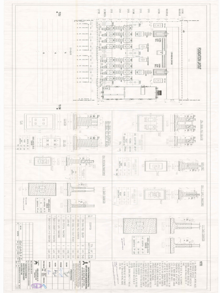Foundation Layout Drawing of Panki SSP | PDF