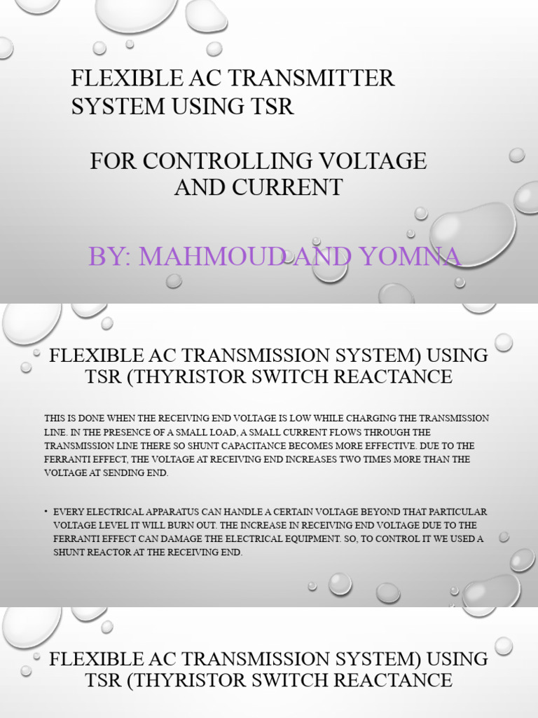 Flexible Ac Transmitter System Using TSR For Controlling Voltage and Current | PDF | Electric ...