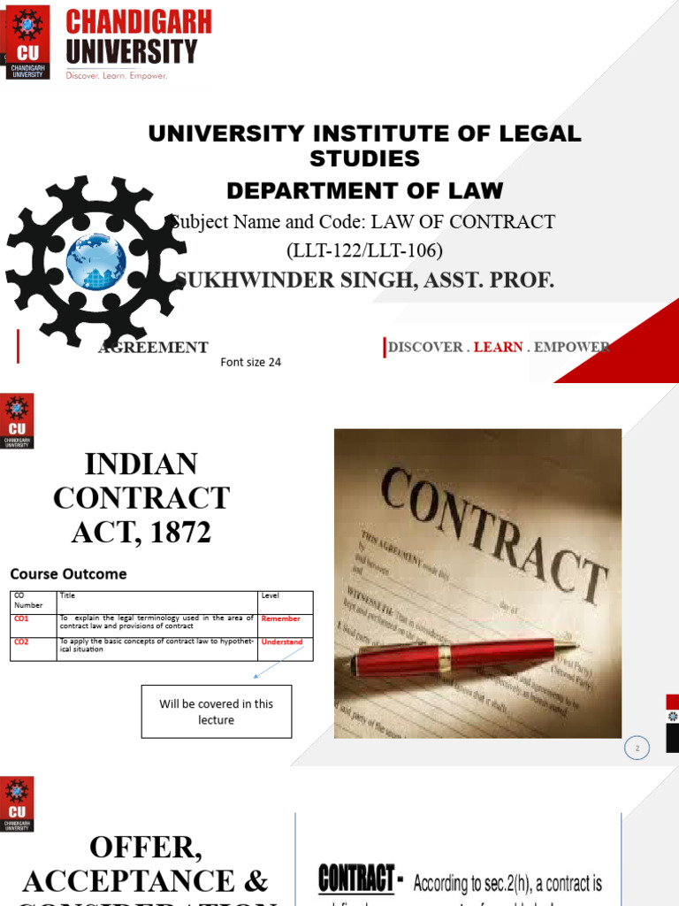 Contract Ppt 1 2 Pdf Offer And Acceptance Consideration