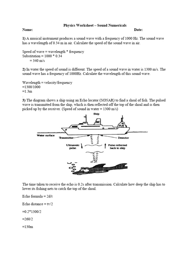 Sound Wave Calculations | PDF