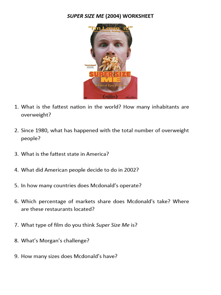 Super Size Me | PDF