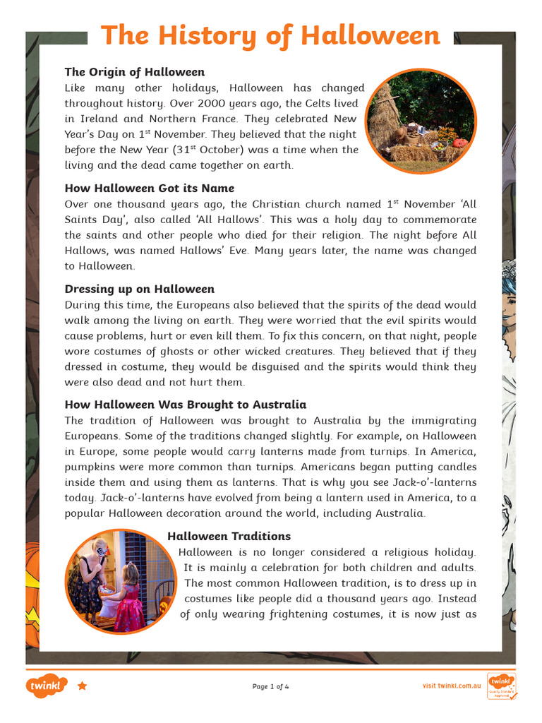 The History of Halloween Lower Ability | PDF | Halloween | Traditions