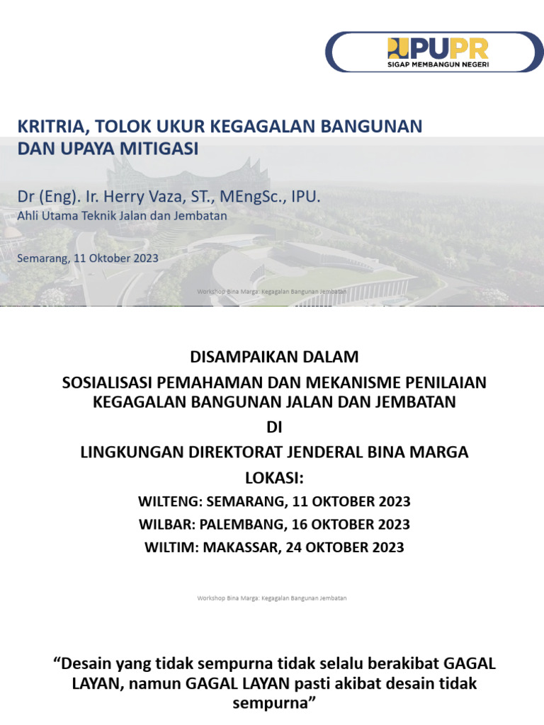 HV - Kriteria Dan Tolok Ukur KB Jembatan Serta Upaya Mitigasi PA - Bina Marga | PDF