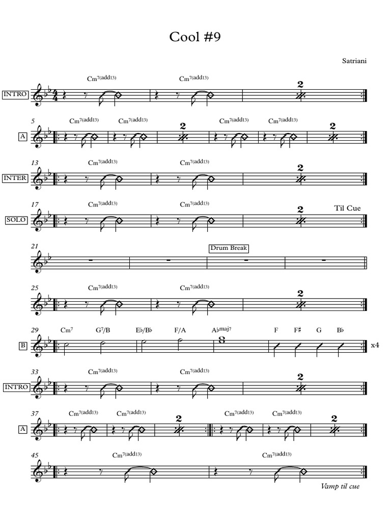 Cool #9 - Joe Satriani | PDF