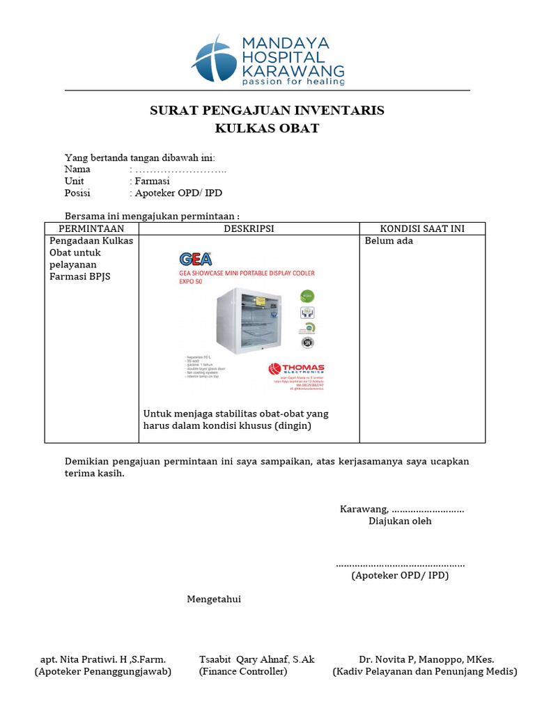 Contoh Pengajuan Pengadaan Unit | PDF