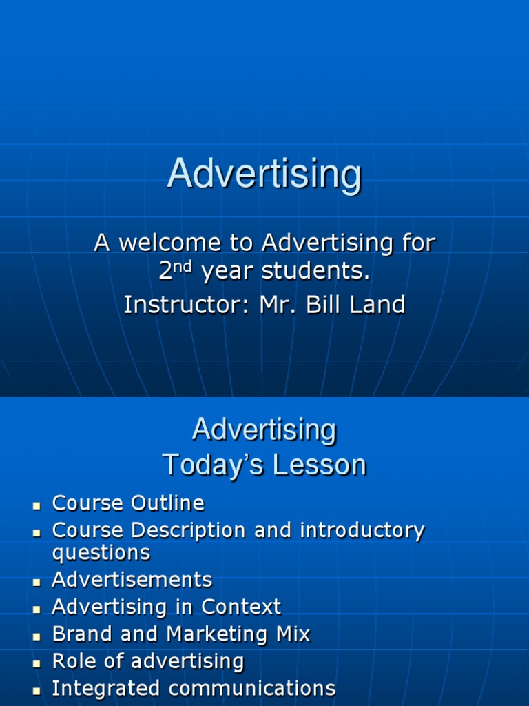 Advertising Course Overview for Students | PDF