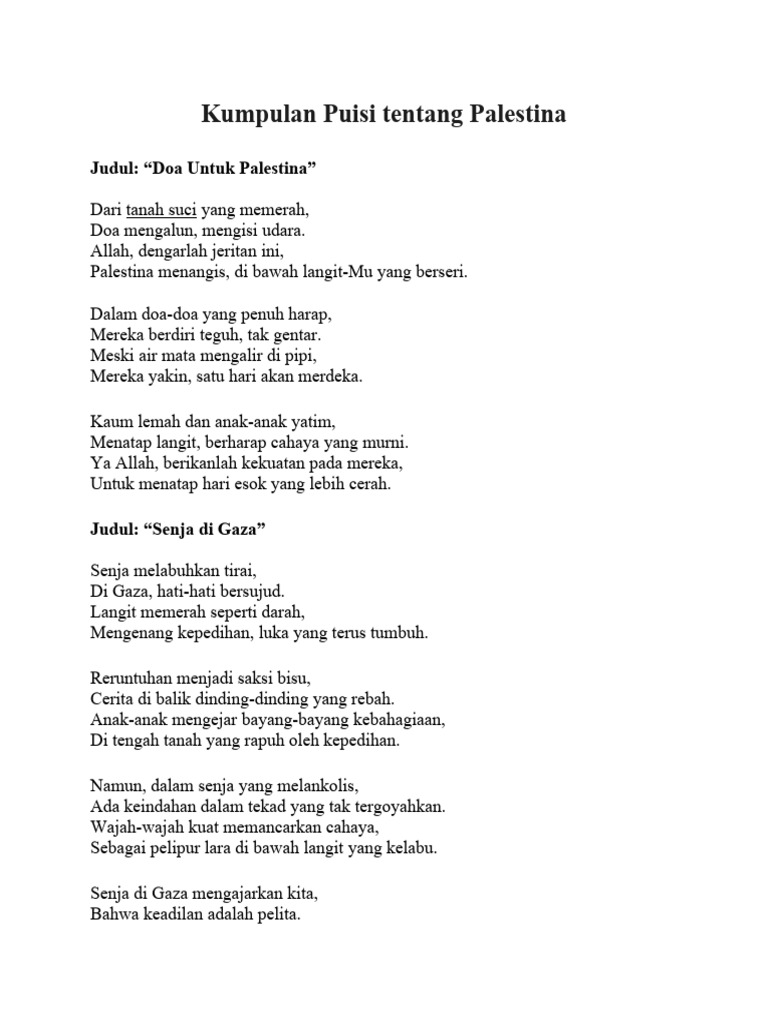 Kumpulan Puisi Tentang Palestina | PDF