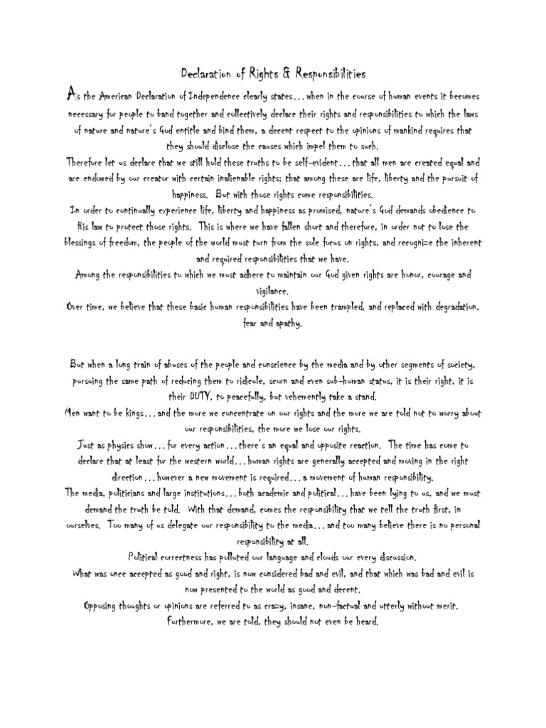 Declaration of Rights | PDF | Natural And Legal Rights | Justice