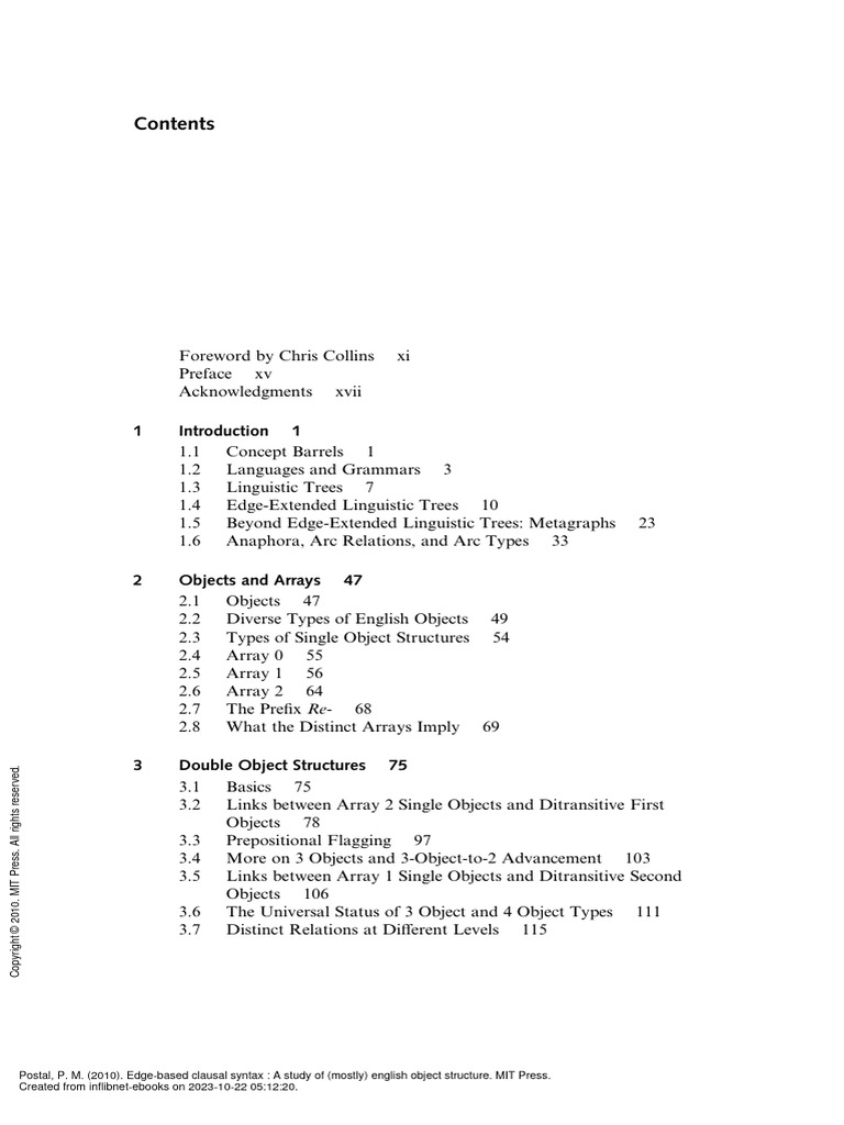 Edge-Based Clausal Syntax A Study of (Mostly) Engl... - (Contents ...