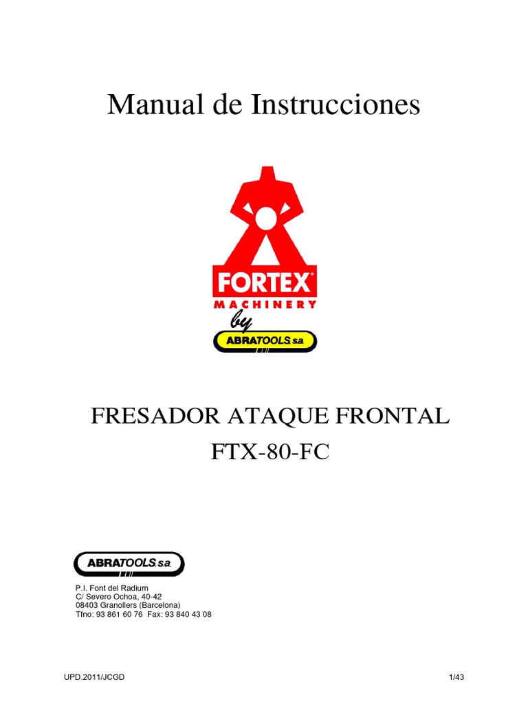 Fresador FTX 80 FC | PDF | Engranaje | Eje