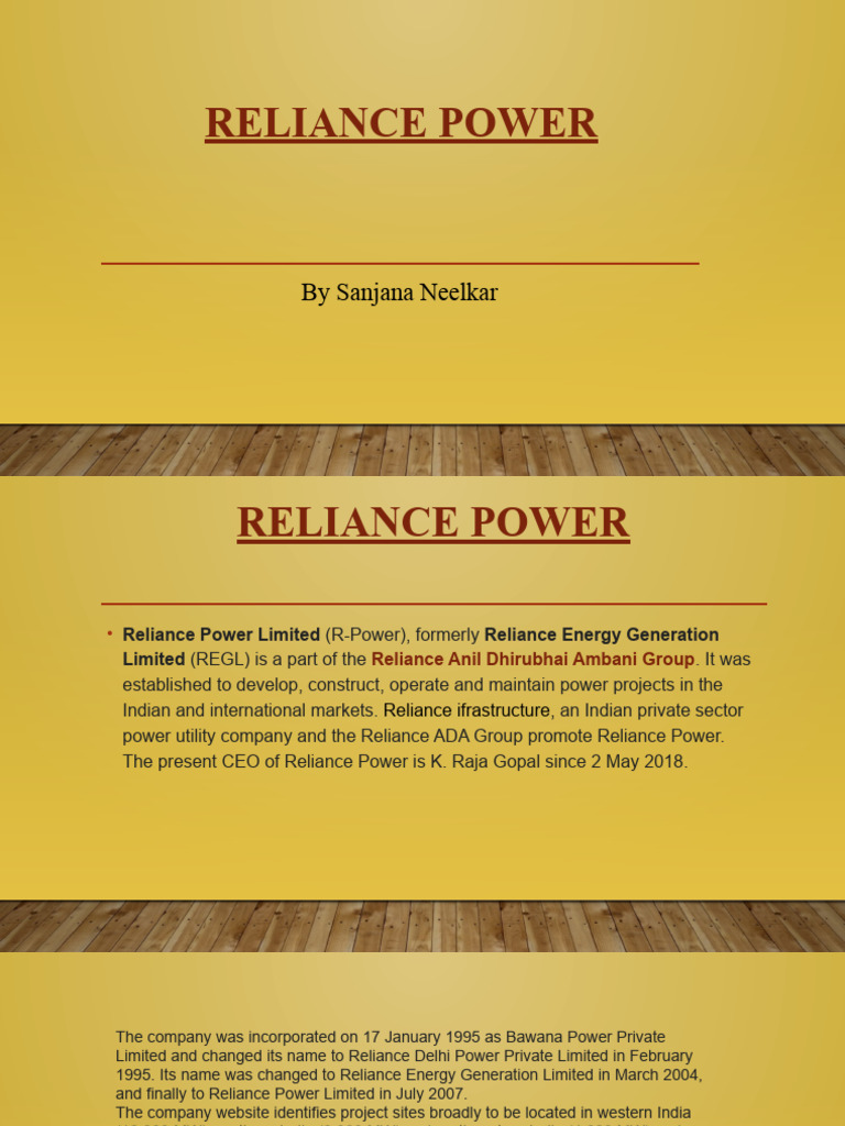 Reliance Power 1 | PDF | Economies | Electricity