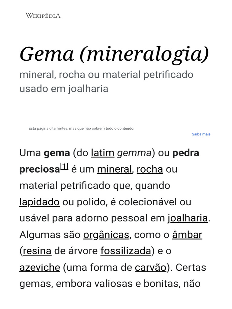 Características das Gemas Minerais | PDF | Gema (Mineralogia) | Minerais