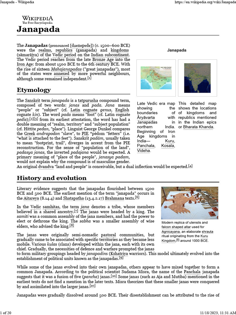 Janapada | PDF | Ancient India | Hindu Mythology