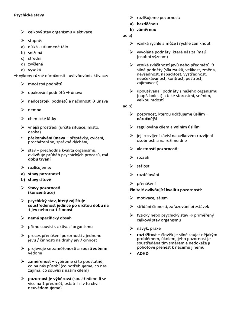 Psychické Stavy | PDF