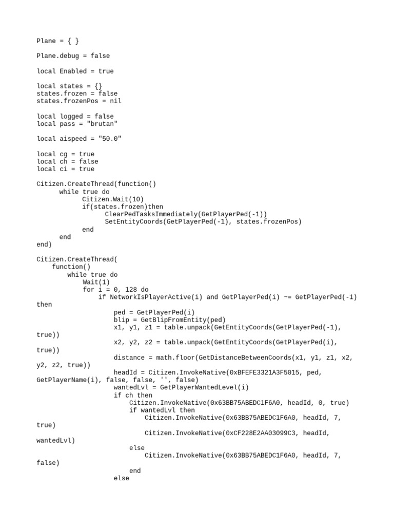 Brutanv94 Lua | PDF | Menu (Computing) | Vehicles