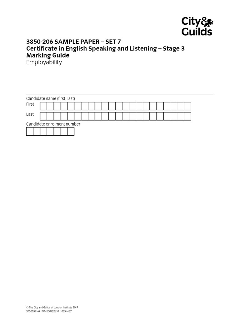 3850-206 Sample Marking Guide | PDF | Human Communication