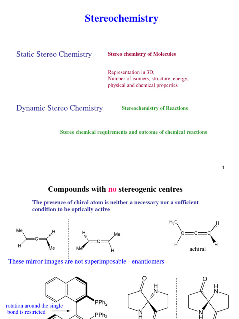 L1-L3 Stereochemistry | PDF | Chirality (Chemistry) | Isomer