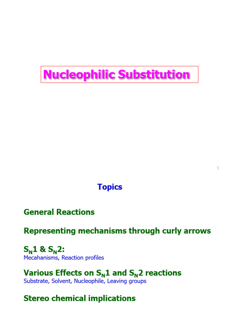 SN1 and SN2 Reaction Mechanisms | PDF | Chemical Reactions | Unit Processes