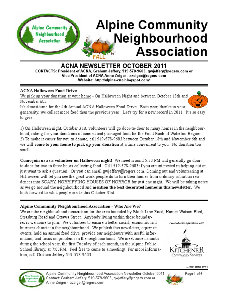 ACNA Newsletter - Oct 2011 | PDF | Leash | Traffic