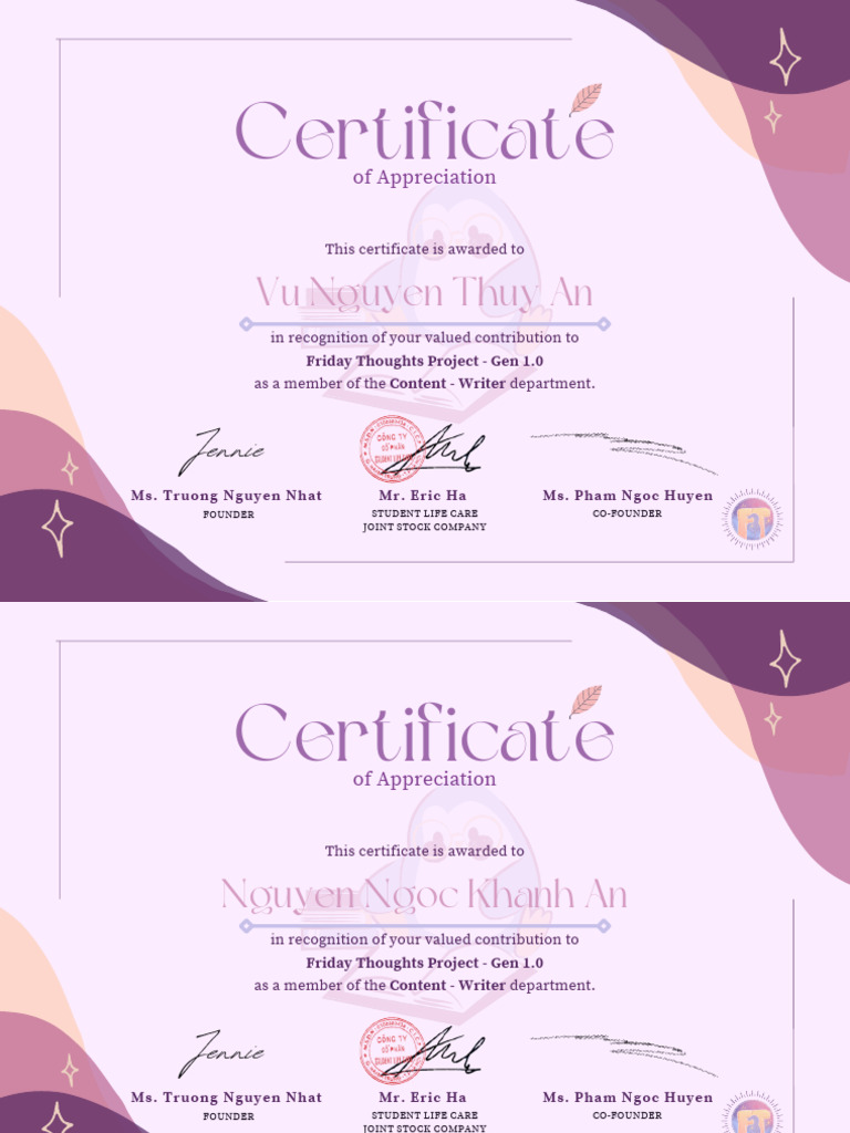 Certificate of Appreciation | PDF | Vietnam