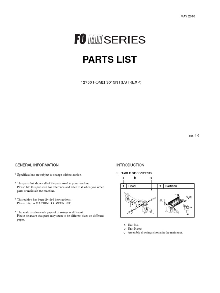 FO-M2 Parts List (Complete) | PDF | Screw | Tools