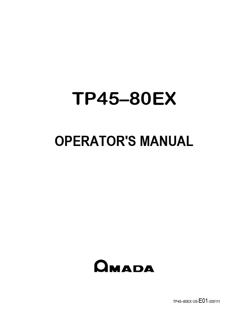 TP45-80EX: Operator'S Manual | PDF | Machines | Automatic Transmission