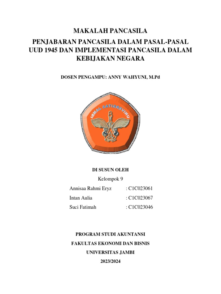 Makalah Pancasila Kel. 9 | PDF | Agama & Spiritualitas