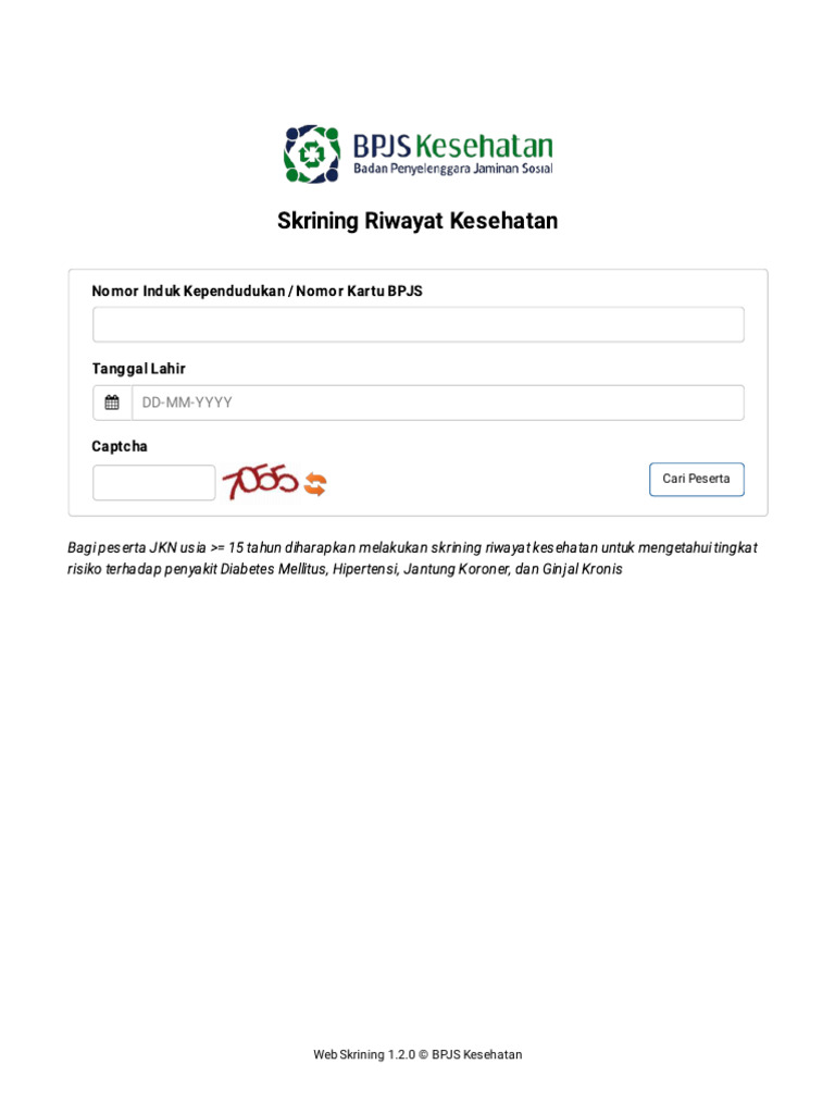 Web Skrining BPJS Kesehatan | PDF