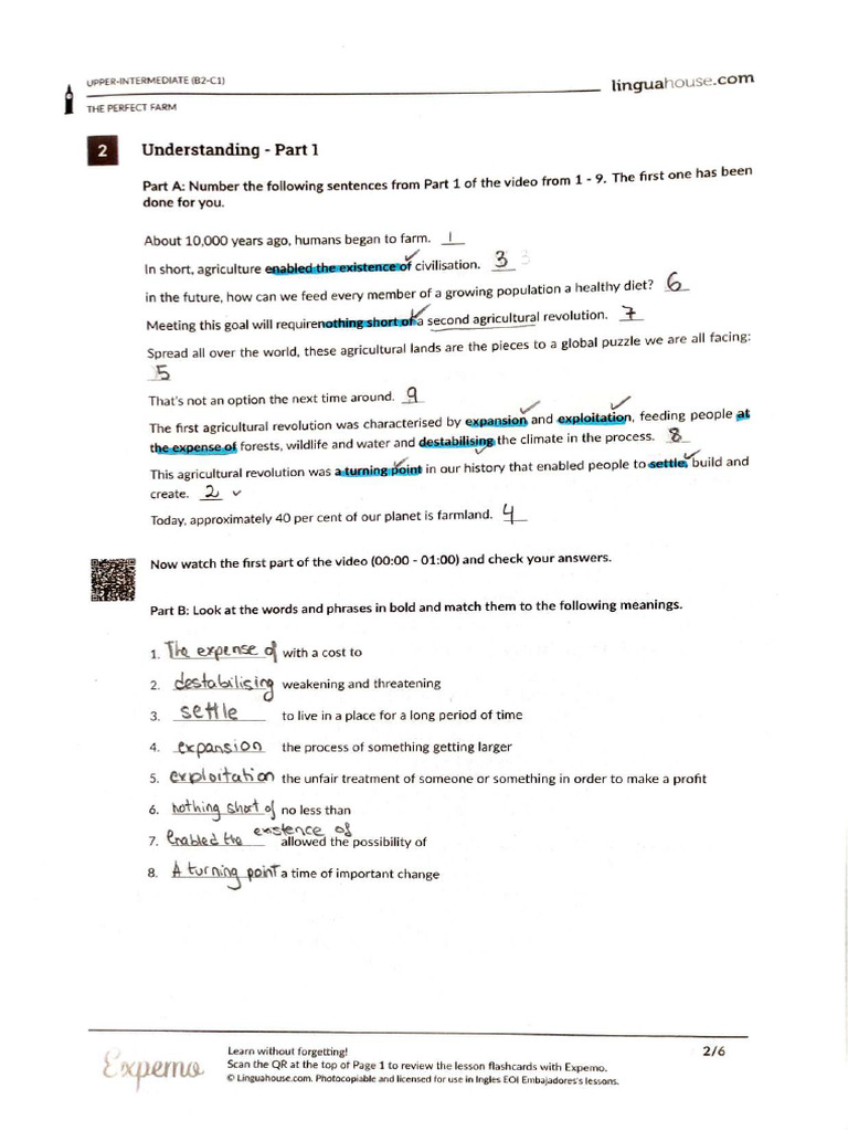 EXTRA Video Listening Activity The Perfect Farm | PDF