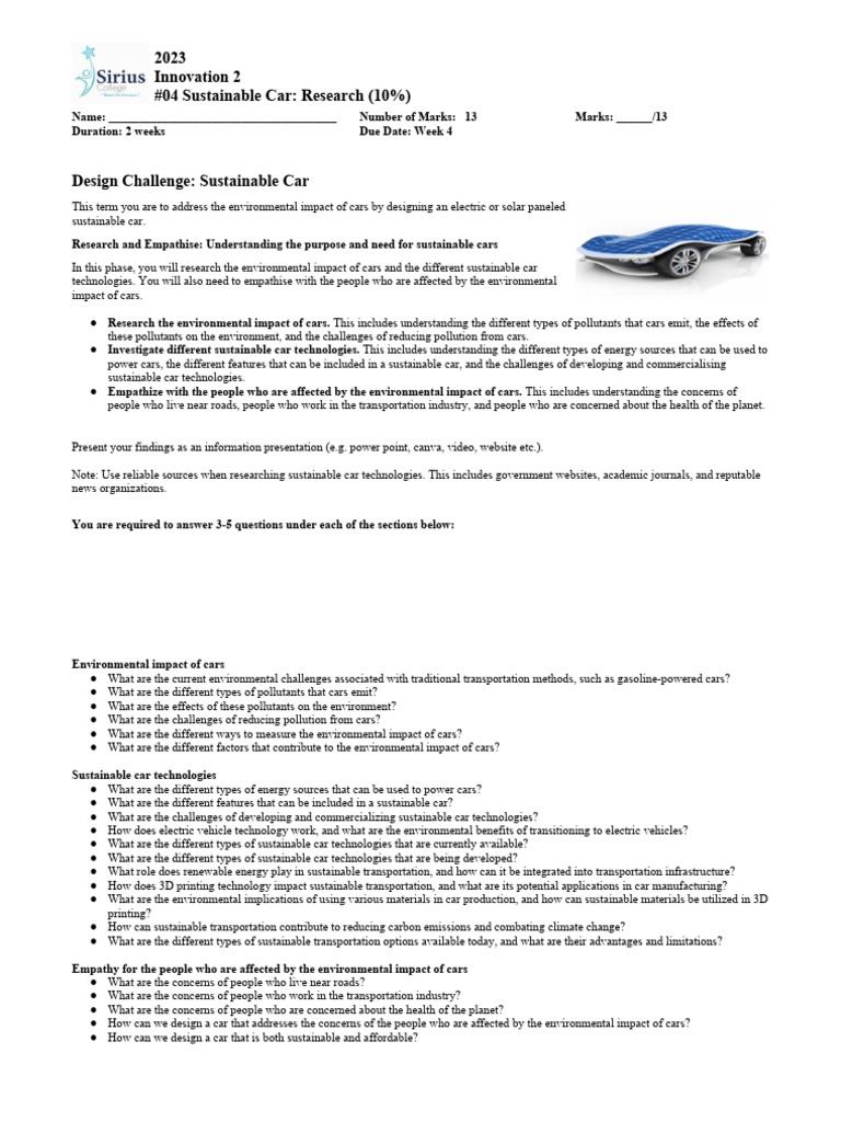 #04 Sustainable Car Assessment | PDF | Sustainability | Sustainable ...