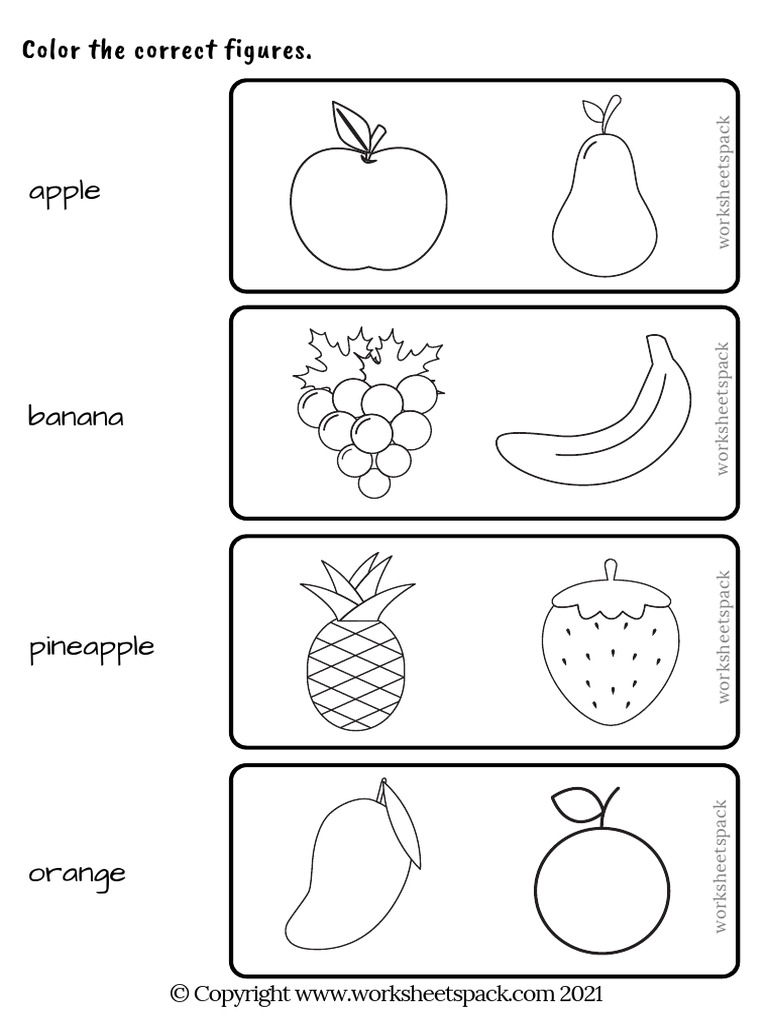 Fruits Coloring Activity | PDF