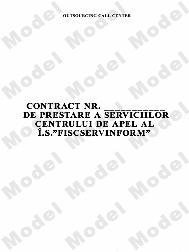 Model de Contract de Prestare Servicii | PDF