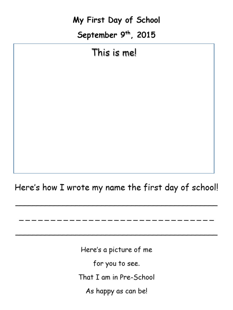 First Dayof School Worksheets | PDF