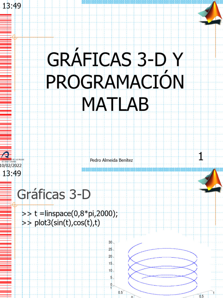 Graficas 3d y Programación Matlab Bis | PDF