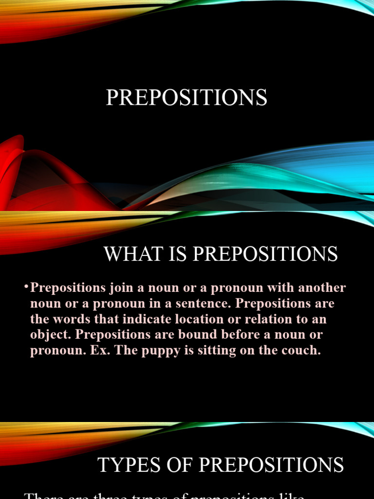 Prepositions | PDF | Language Arts & Discipline