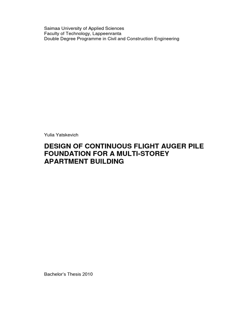 Thesis Y - Yatskevich 0901284 | PDF | Deep Foundation | Geotechnical Engineering