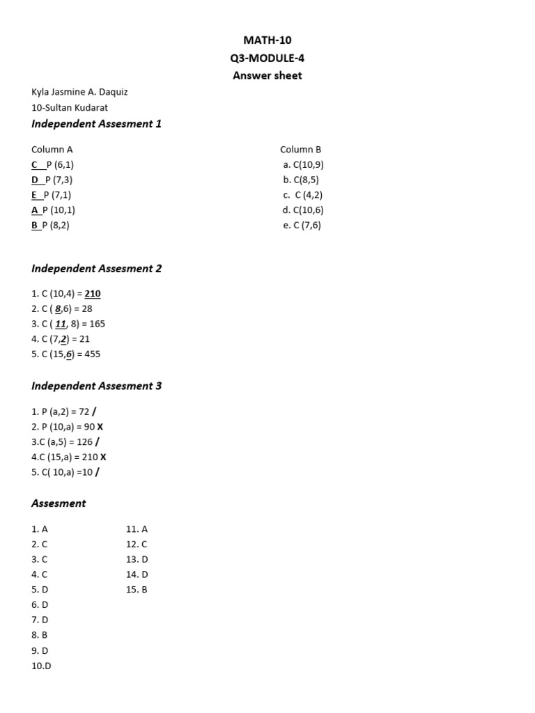 Q3 Module 4 Math 10 | PDF | Teaching Methods & Materials | Science ...