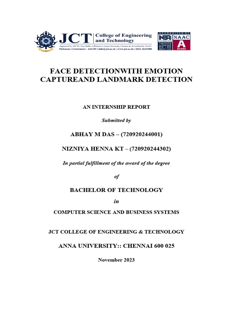 Face Detection and Emotion Analysis Report | PDF | Engineering | Science