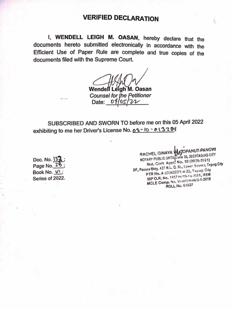 Verified Declaration | PDF