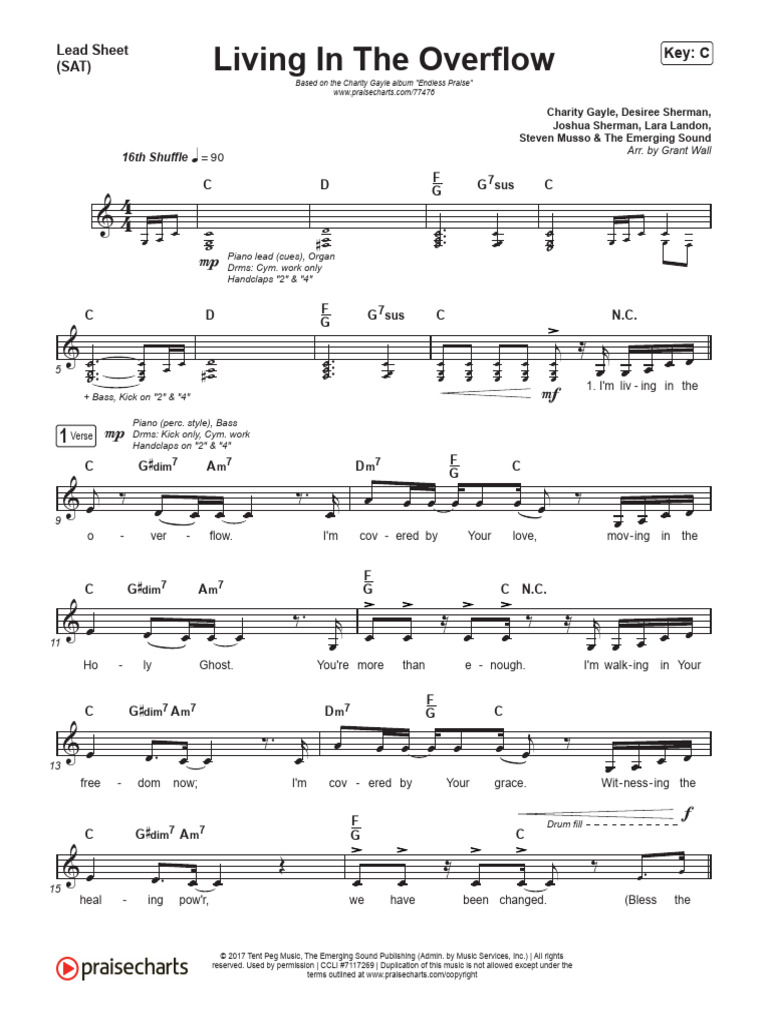 Living in The Overflow (Charity Gayle) Lead Sheet (SAT) NIO | PDF