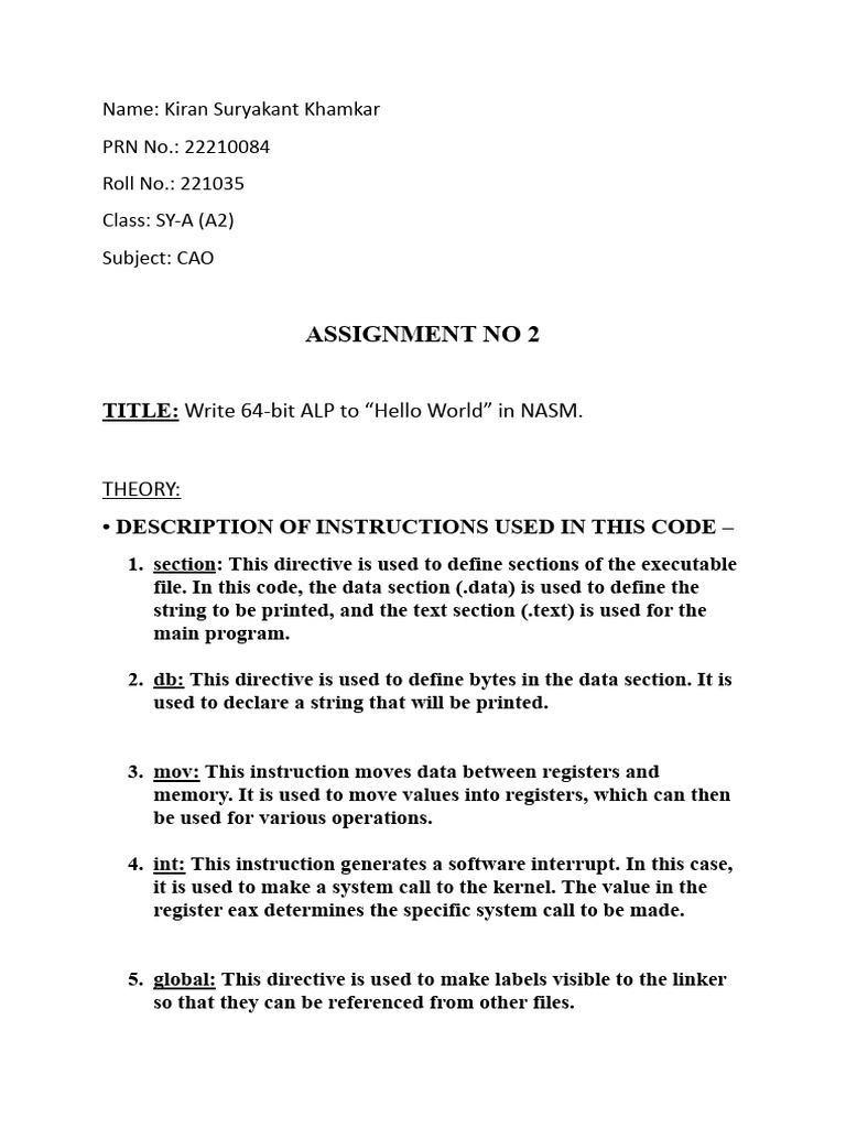 Assignment No.2 1 | PDF | Computers