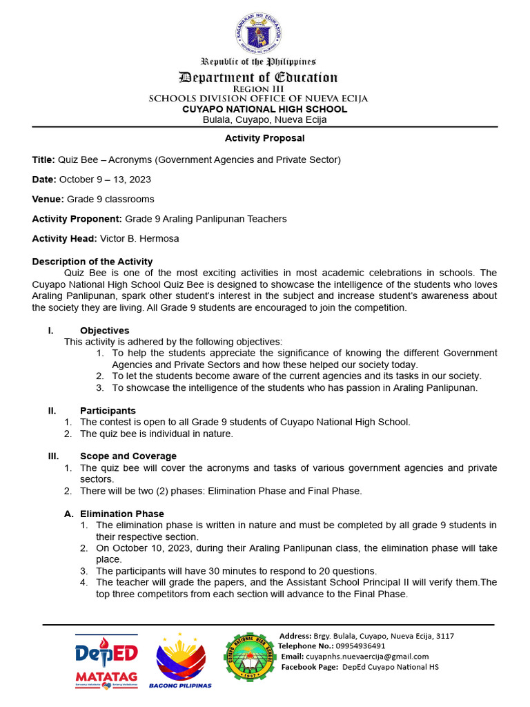 Quiz Bee Ap | PDF