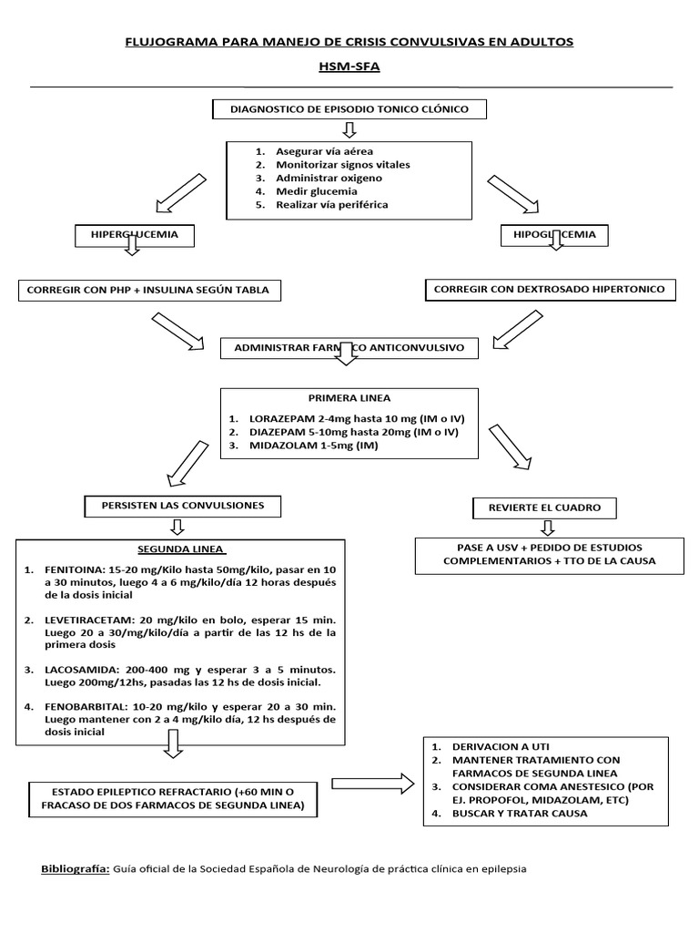 Flujograma para Manejo de Crisis Convulsivas en Adultos | PDF ...