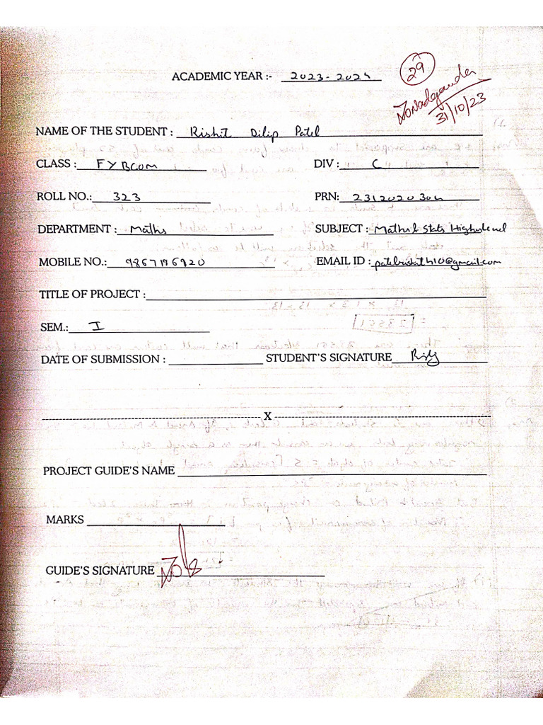 Maths Higher Level Roll No.323 | PDF