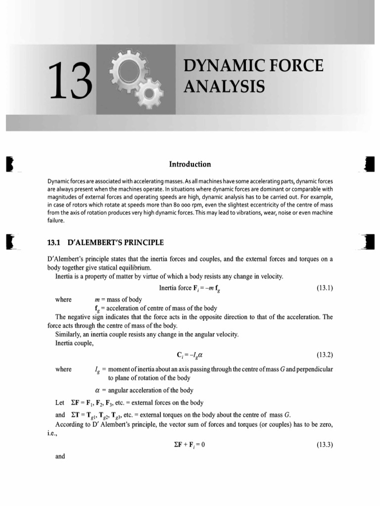 Ch-1 Dynamic Force Analysis Ss Ratan Theory of Machine | PDF