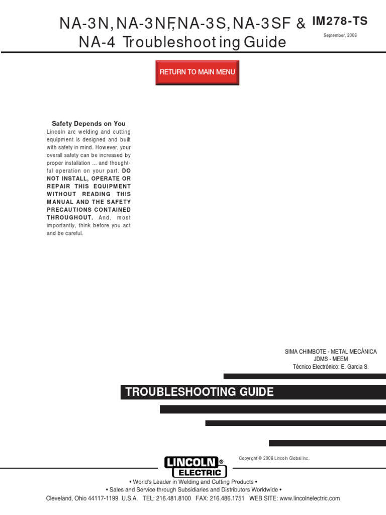 NA3 AND NA4 - Troubleshooting Guide (IM278TS SEPT 2006) | PDF | Welding ...