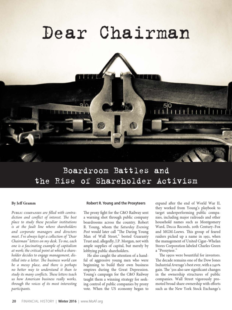 Dear Chairman | PDF | General Motors | Stocks