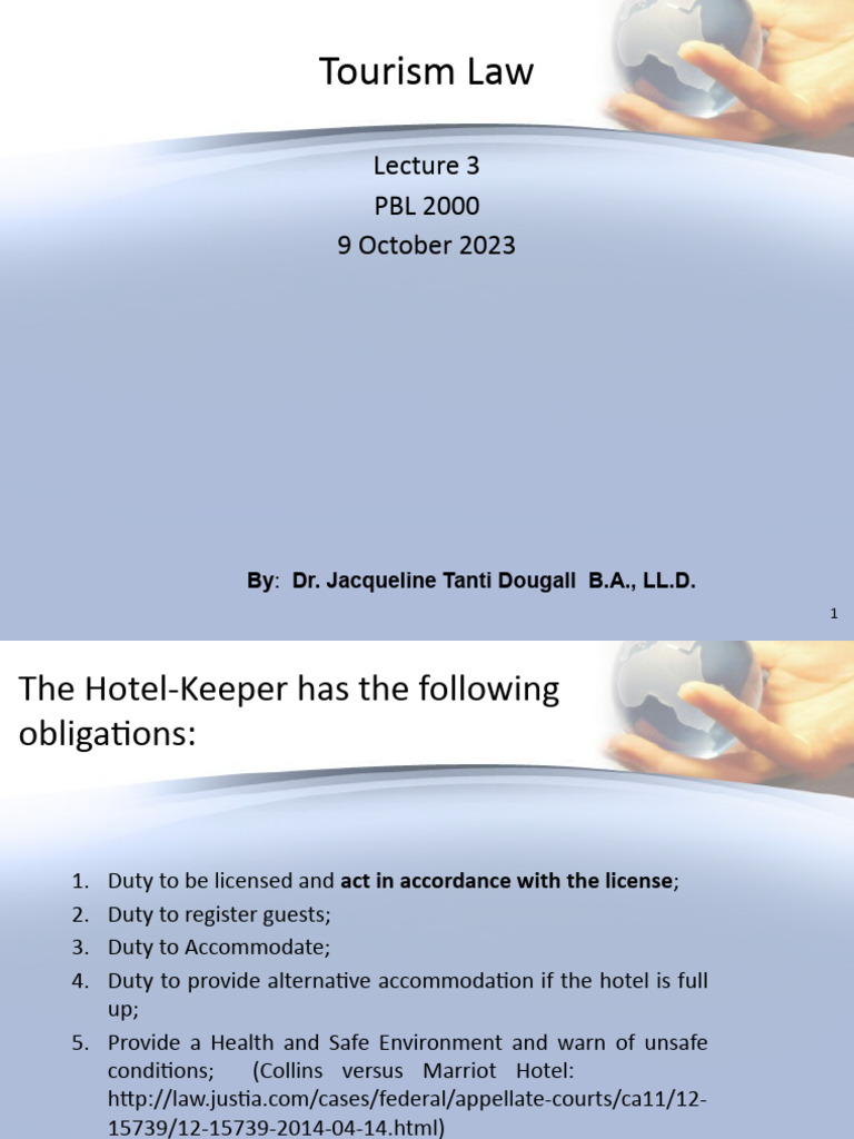 3.lecture 3.tourism Law. 2023.to Send | PDF | Legal Liability | Risk