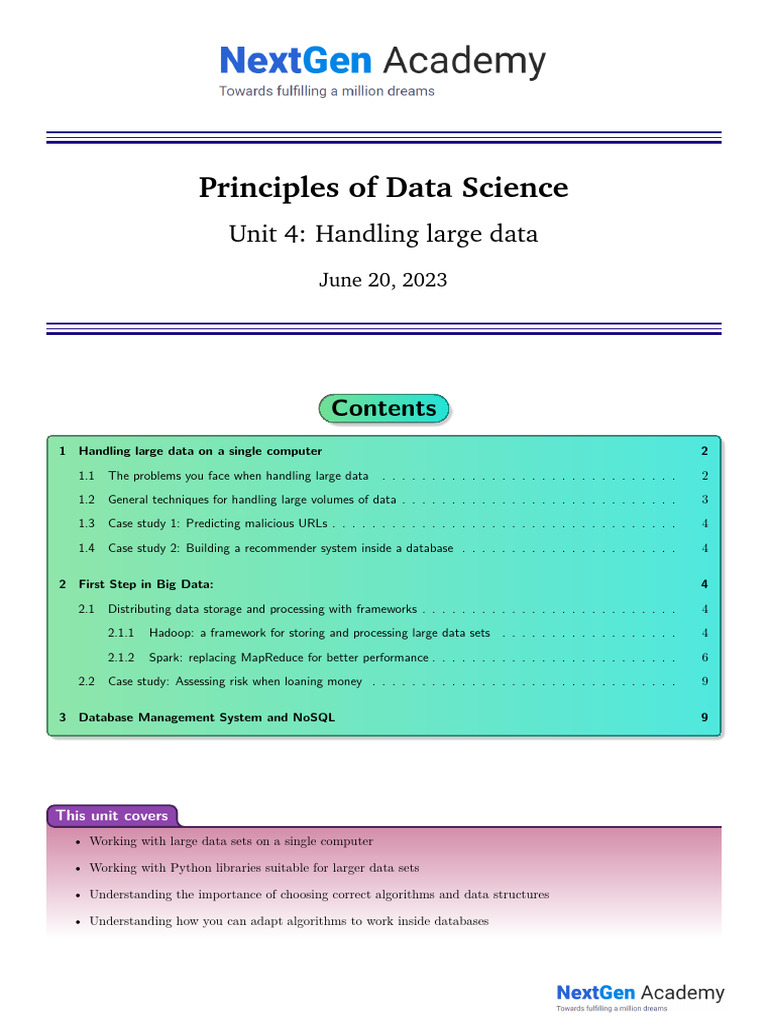 Introduction To Data Science | PDF | Apache Spark | Apache Hadoop